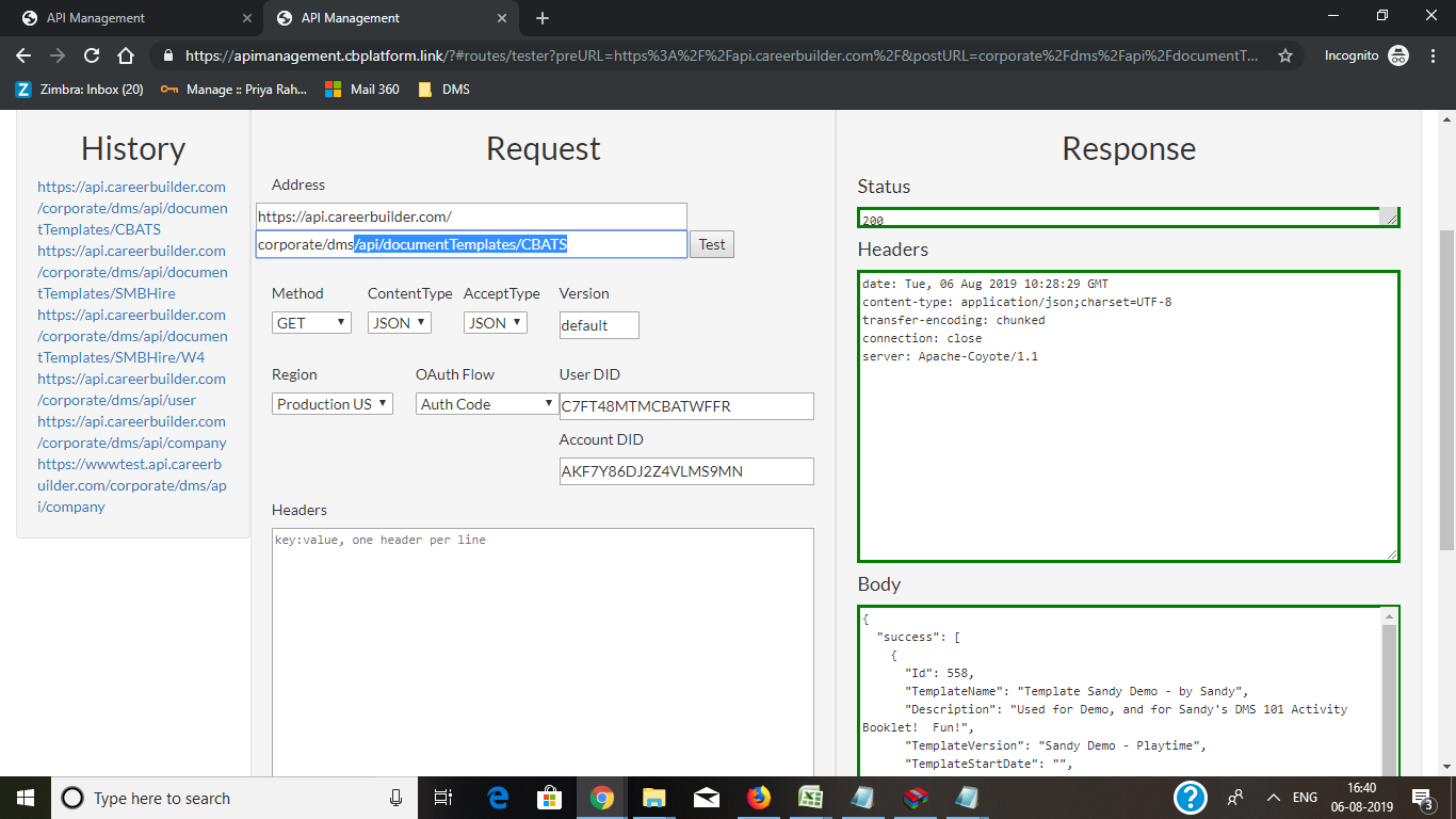 Dms 1705 Cbat Get Document Template List Api Workterra Jira